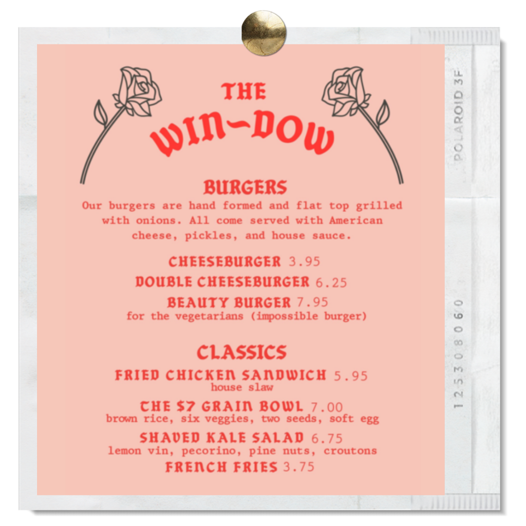 The Win~Dow at American Beauty: Burgers on Venice Boardwalk ...